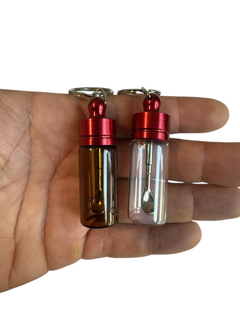 Mini Glass Spice Dispenser Jar Keychain: Extending Spoon Scoop - Etsy