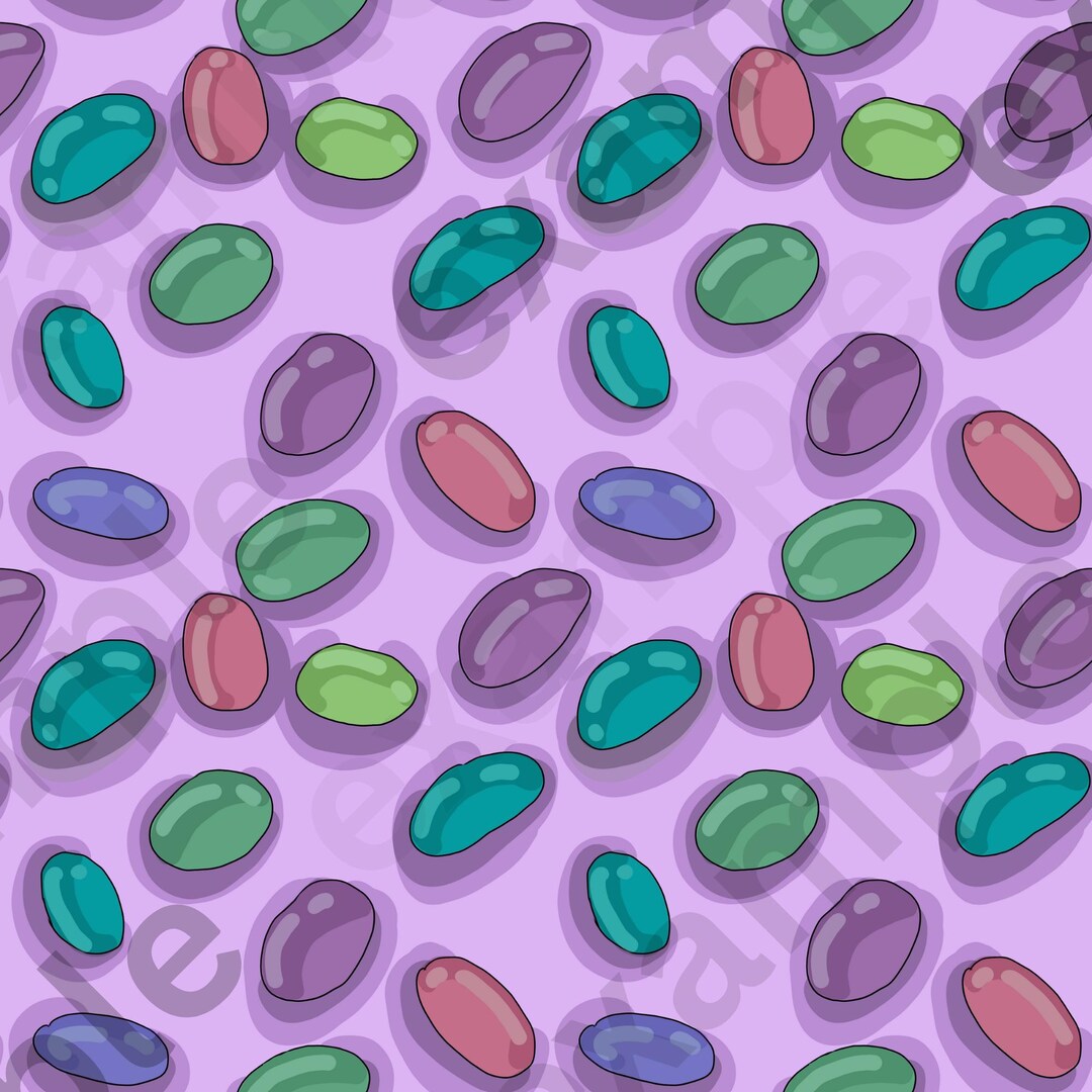 Hand-drawn Jelly Bean Pattern, Colorful Candy Rocks PNG (digital ...