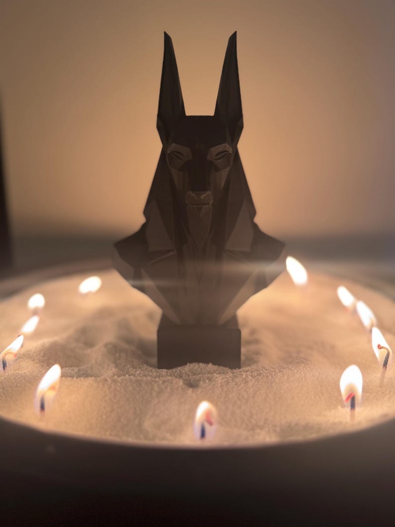 Anubis Statue Bust Figurine- Low Poly Design-3d Print-cosplay- Home ...