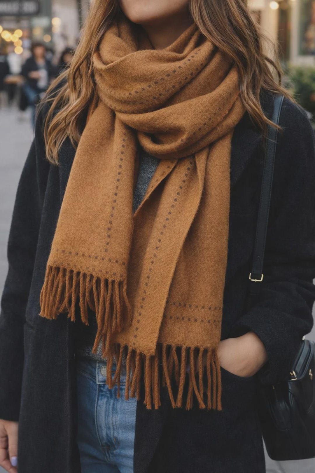 Luxury 100% Wool Winter Scarf for Women | Soft Double-sided Warm Wrap ...