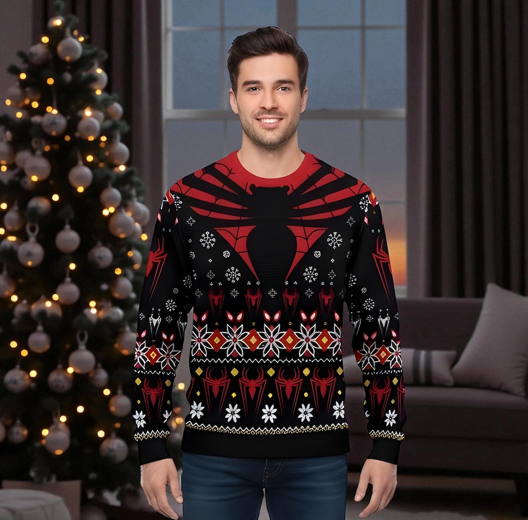 Spiderman Ugly Sweater, Spiderman Sweater, Superhero Ugly Sweater for ...