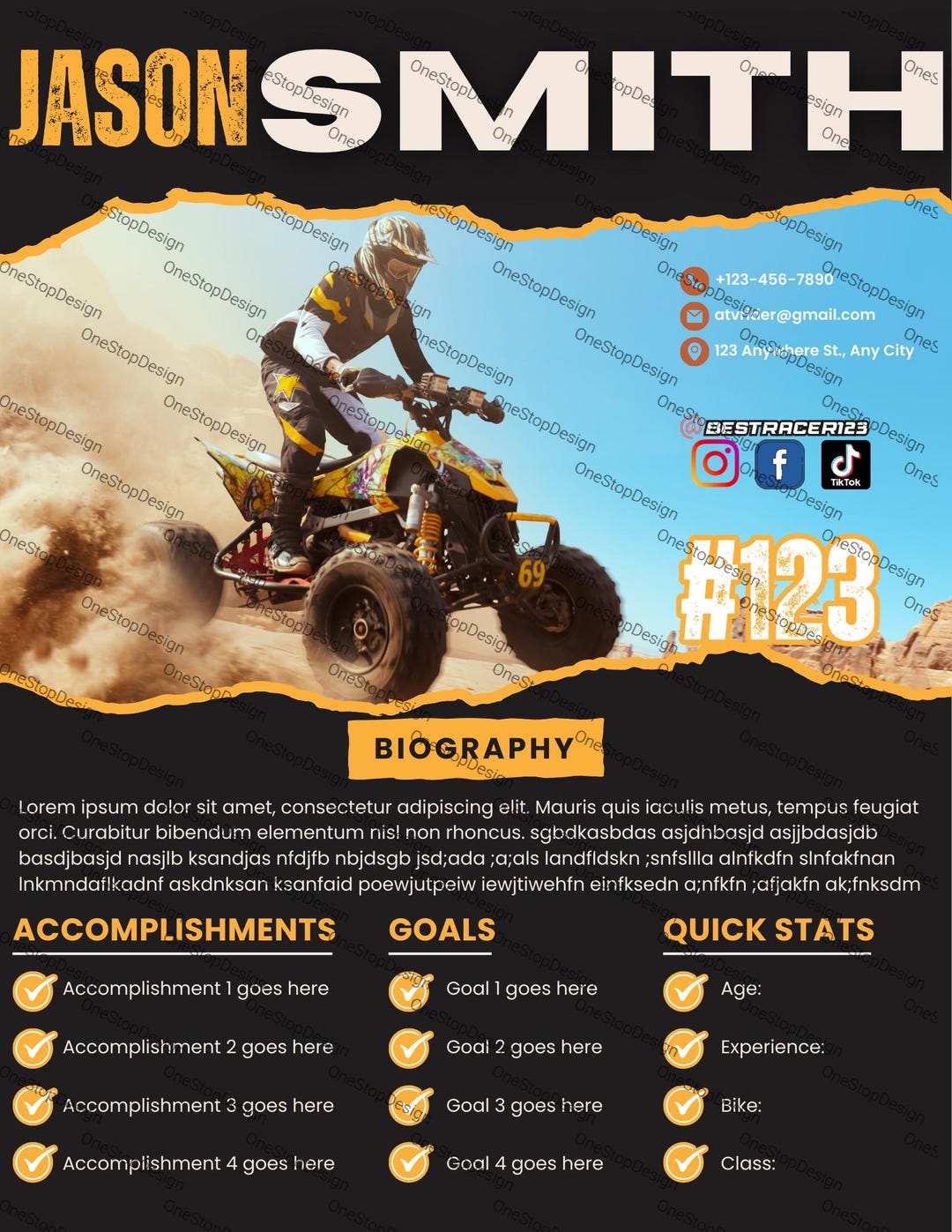 Rider Resume Template 3 - Etsy