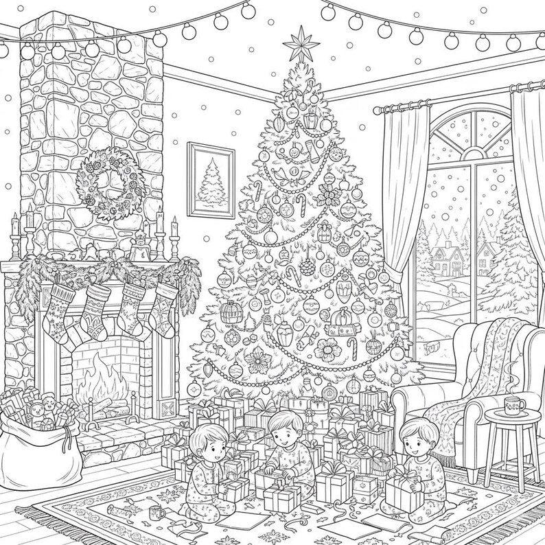 Christmas Coloring Pack for Kids and Adults 100 Printable Holiday ...
