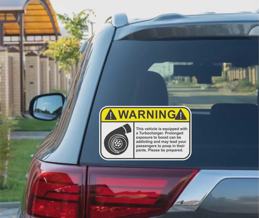 Funny Turbo Warning Label Decal Car Bumper Bike Sticker LOL Trucks - Etsy