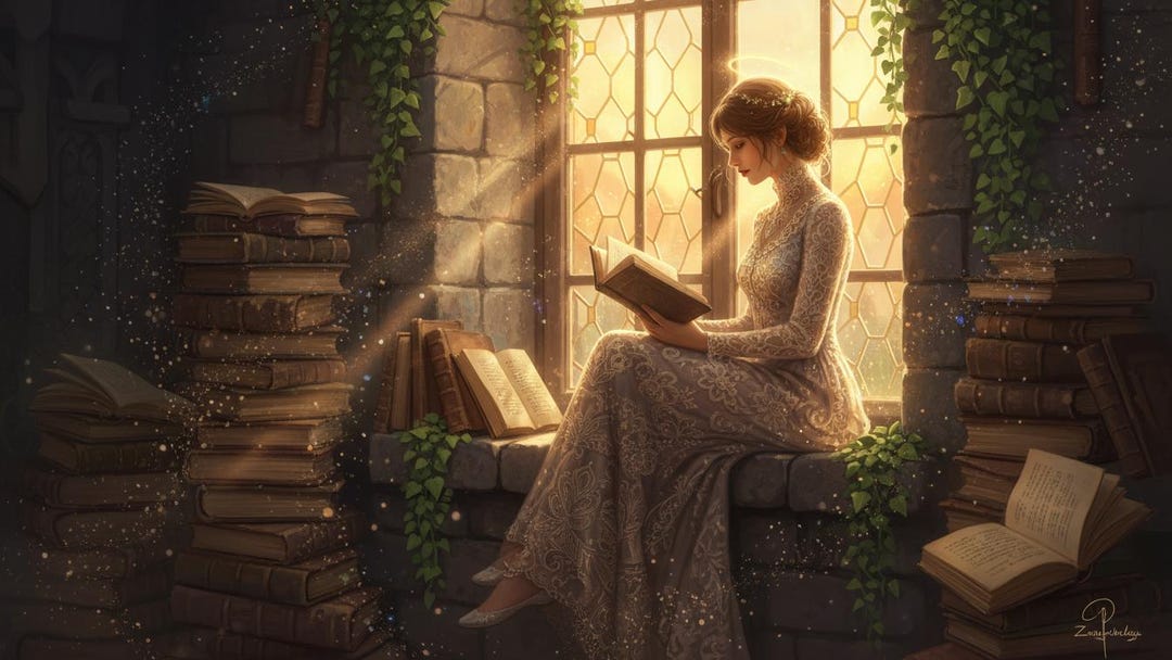 Cathedral Window Fantasy Art Print | Golden Light Home Decor - Etsy