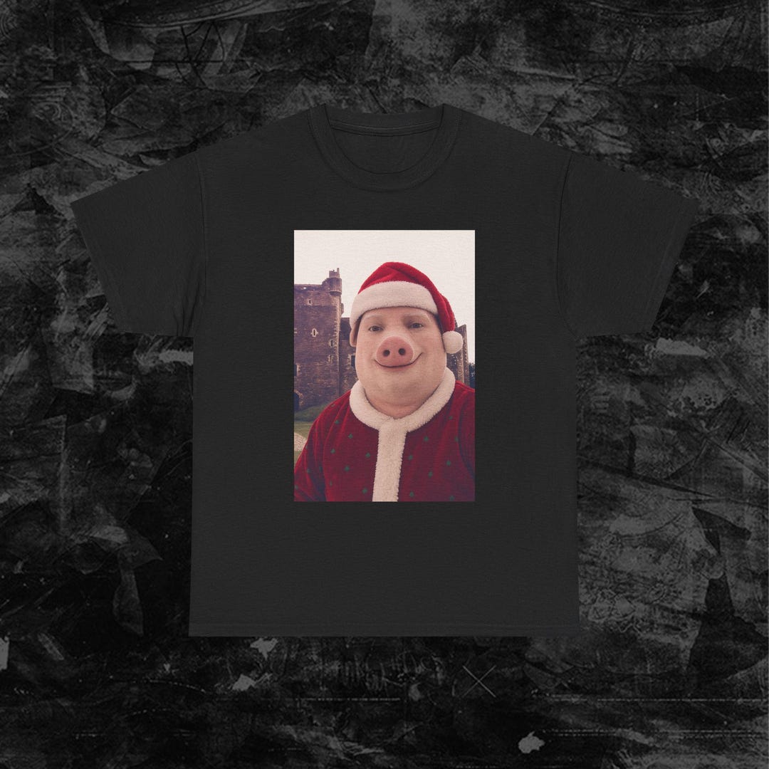 Jhon Pork Santa Claus Gen Z Brainrot Meme Pig Face Santa Tee ...