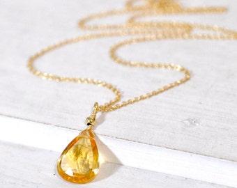 Citrine necklace | Etsy