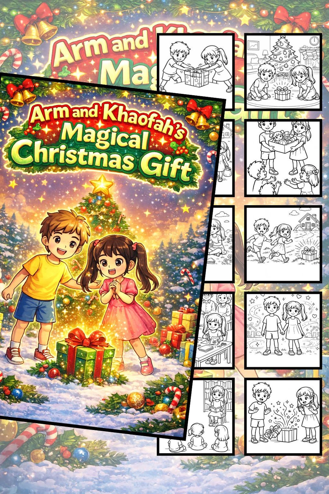 Armand and Khaofah's Magical Christmas Gift Coloring Pages | Cute Kids ...