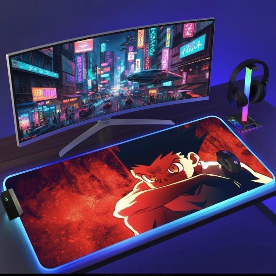 Hunter X Hunter RGB Gaming Mouse Pad - Large LED Anime Desk Mat - Hxh ...