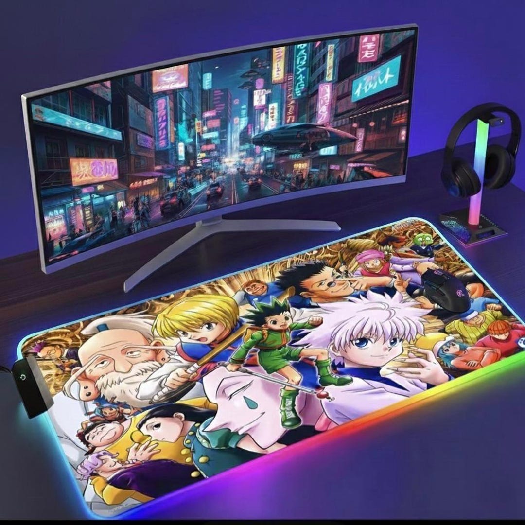Hunter X Hunter RGB Gaming Mouse Pad - Large LED Anime Desk Mat - Hxh ...