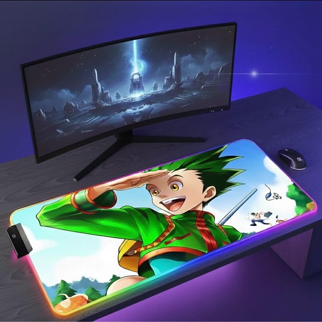 Hunter X Hunter RGB Gaming Mouse Pad - Large LED Anime Desk Mat - Hxh ...