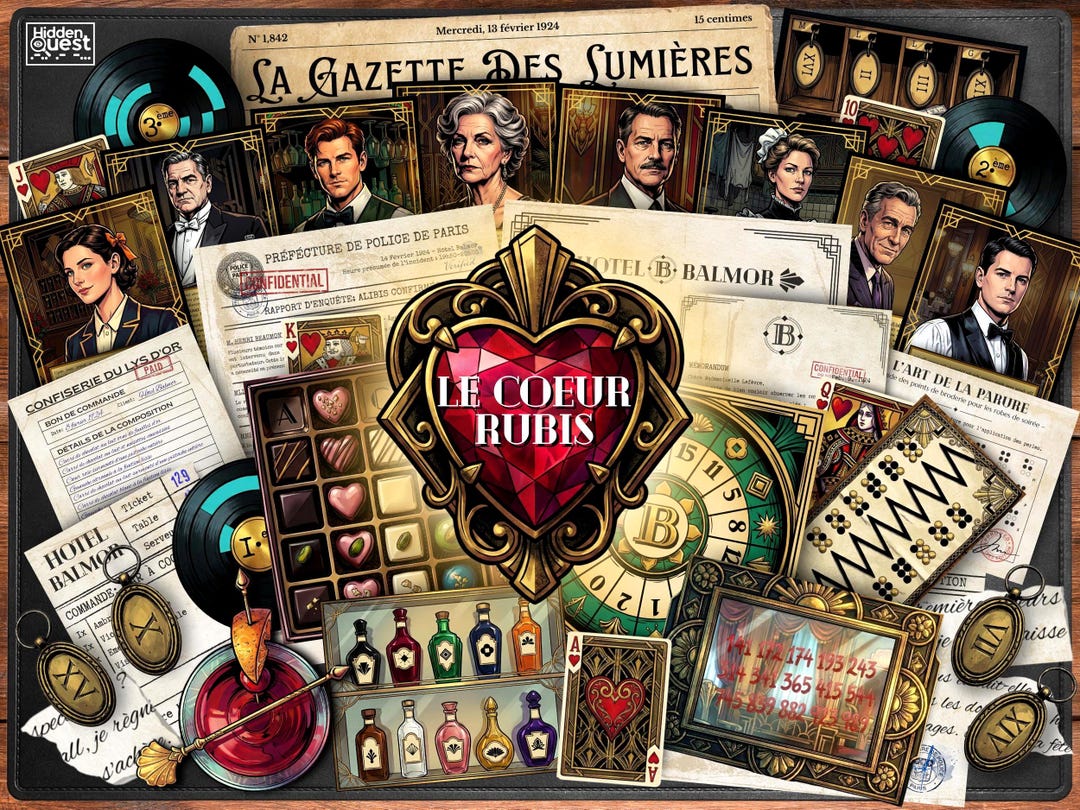 FRENCH | Escape Room Printable : the Ruby Heart | Detective Game ...
