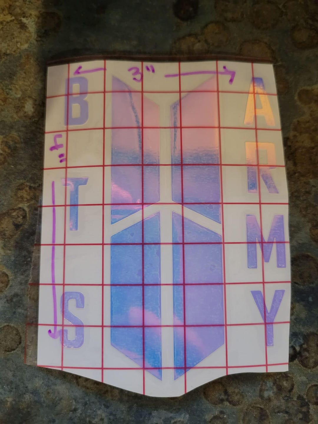 BTS & ARMY Holographic Decal, Car Window Laptop Sticker (3" X 4") - Etsy