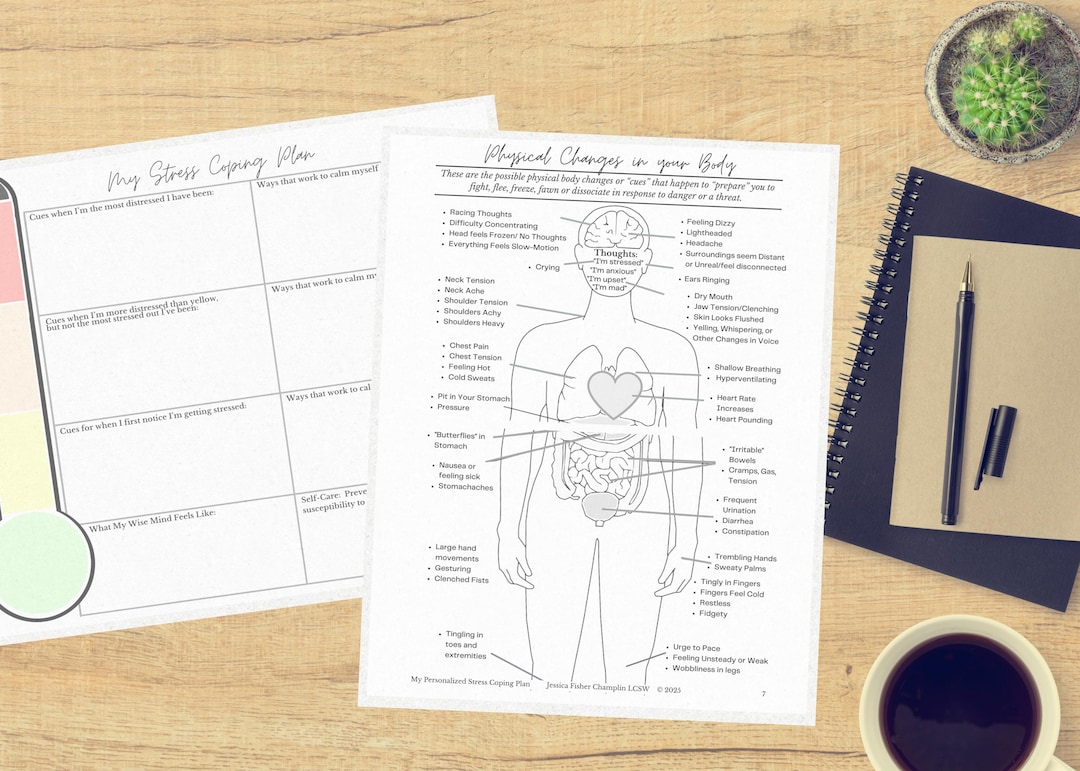 Stress Coping Plan Workbook + 500 DBT Coping Skill Ideas - Etsy