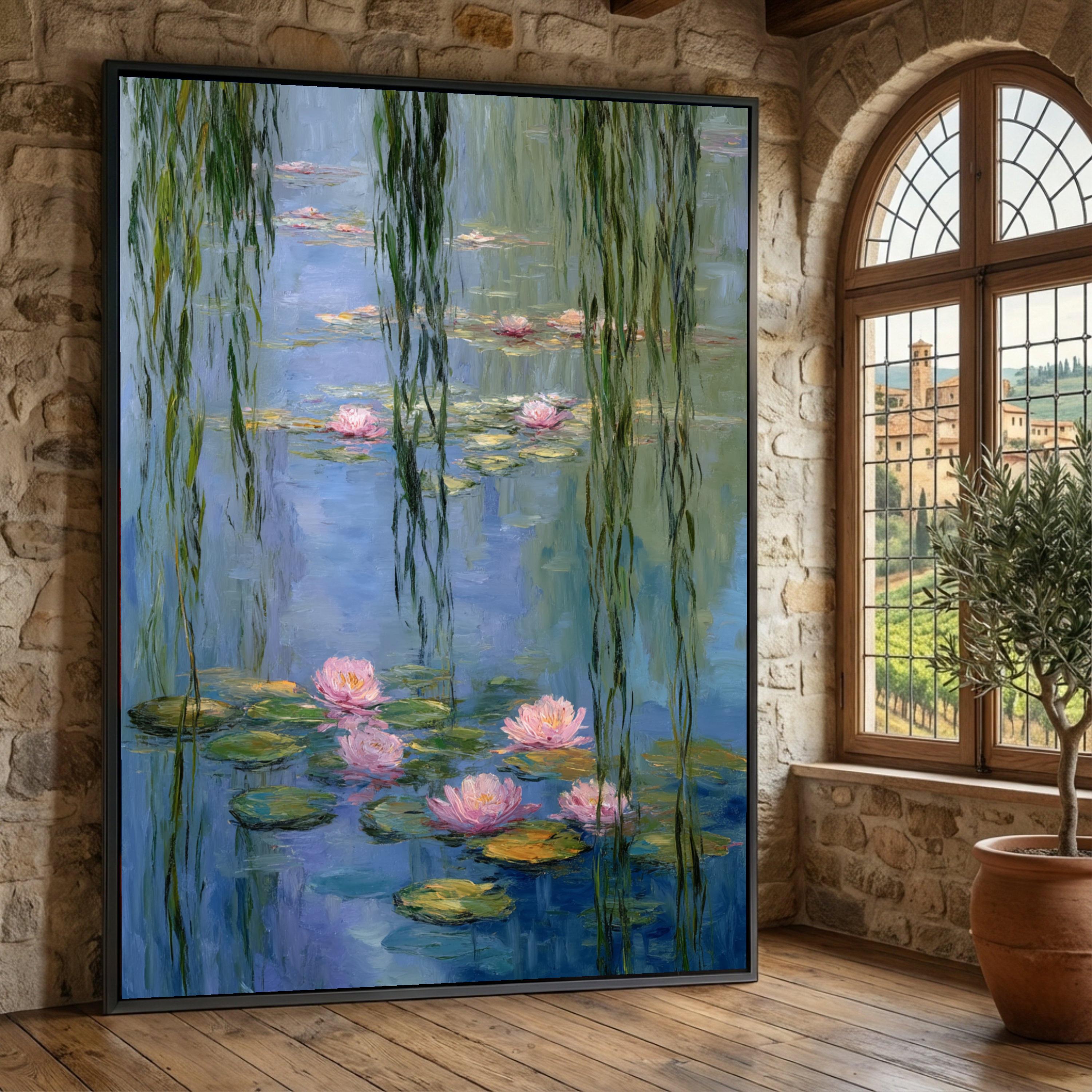 Claude Monet Water Lilies Canvas, Impressionist Floral Wall Art, Water ...