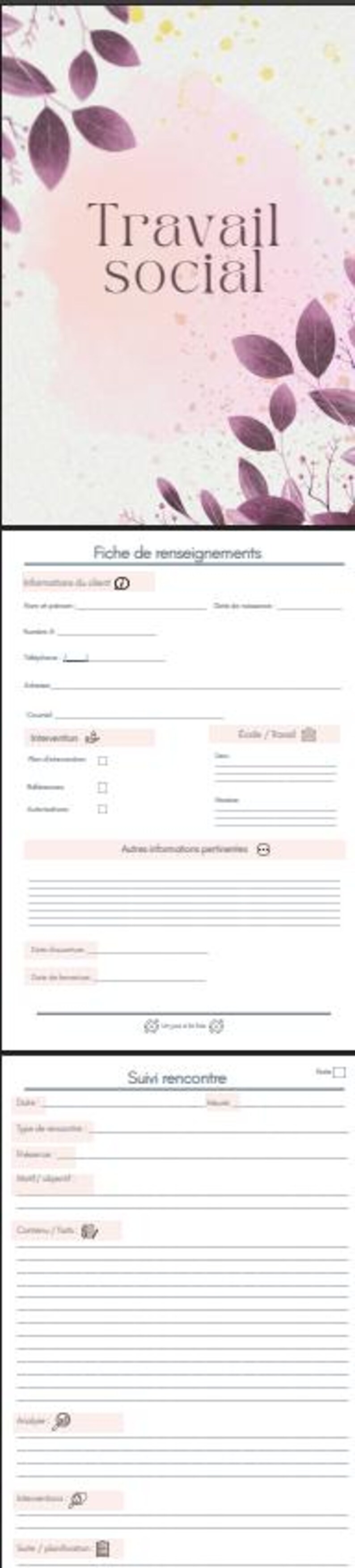 Social Work Client File – PDF Template – Intervention Tracking ...