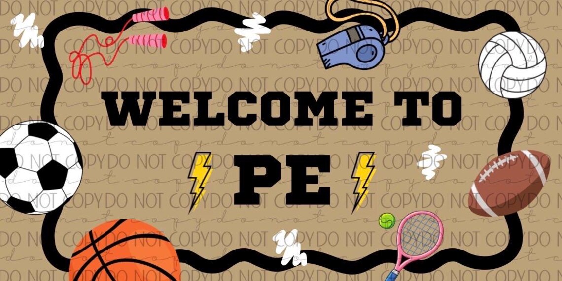 Welcome to PE Banner Template | School Design | Painted Banner Mockup ...