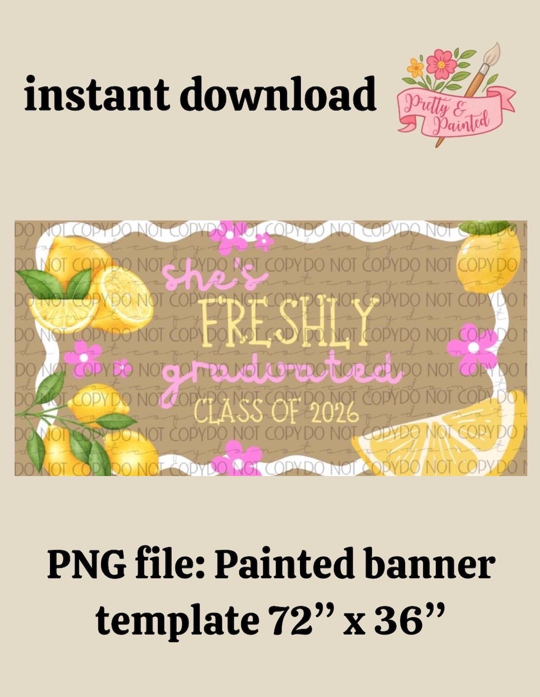 Freshly Graduated Banner Template | Graduation Design | Painted Banner ...