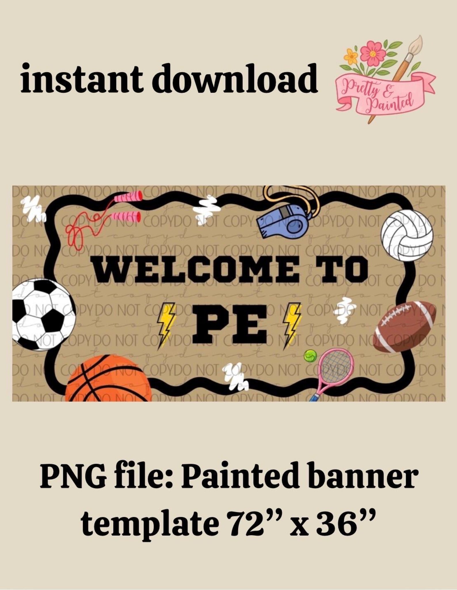 Welcome to PE Banner Template | School Design | Painted Banner Mockup ...