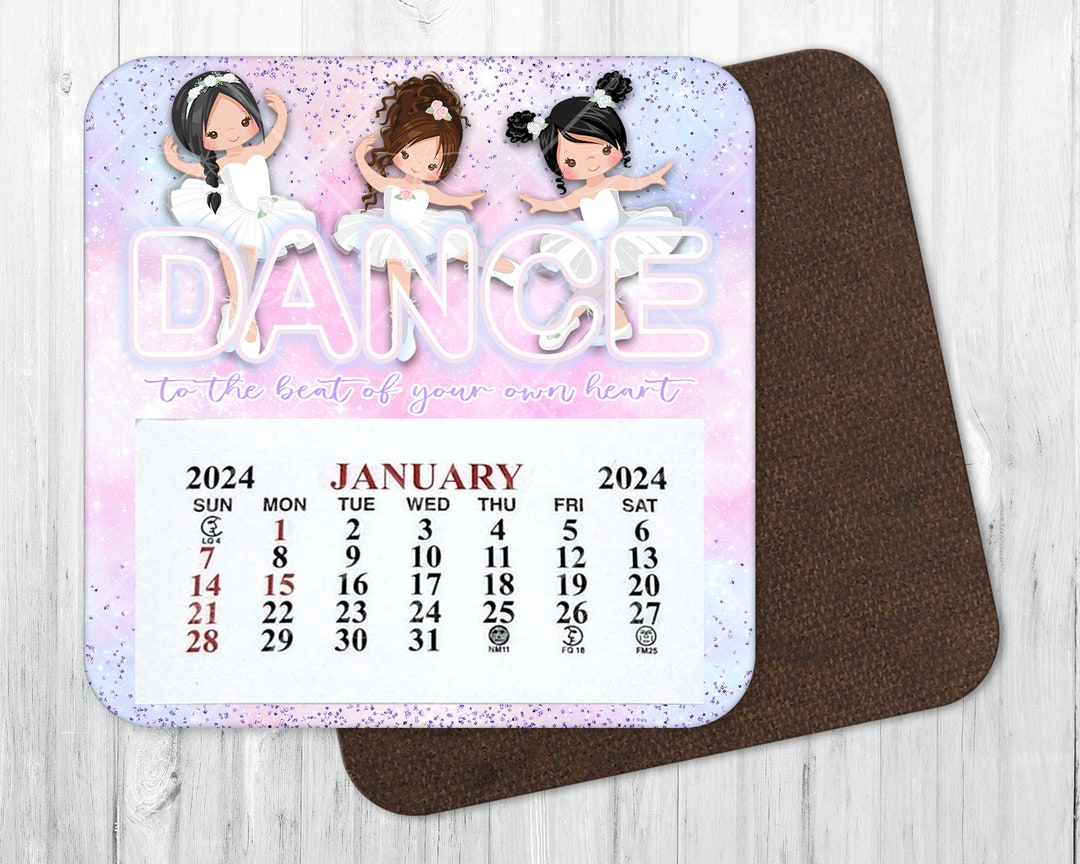 Mini Magnetic Calendars Ballerinas Dance to the Beat of Your Own Heart ...
