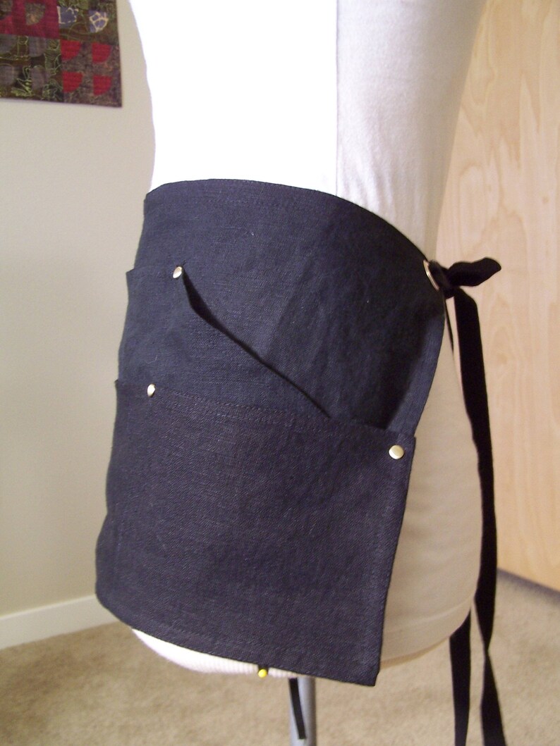 Café Apron, Half Apron, Double Cap Rivets With Grommet Tie Attachment ...