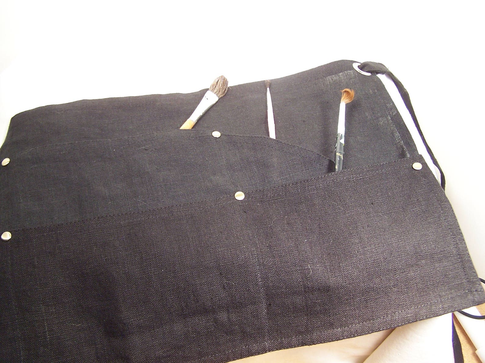 Café Apron, Half Apron, Double Cap Rivets With Grommet Tie Attachment ...