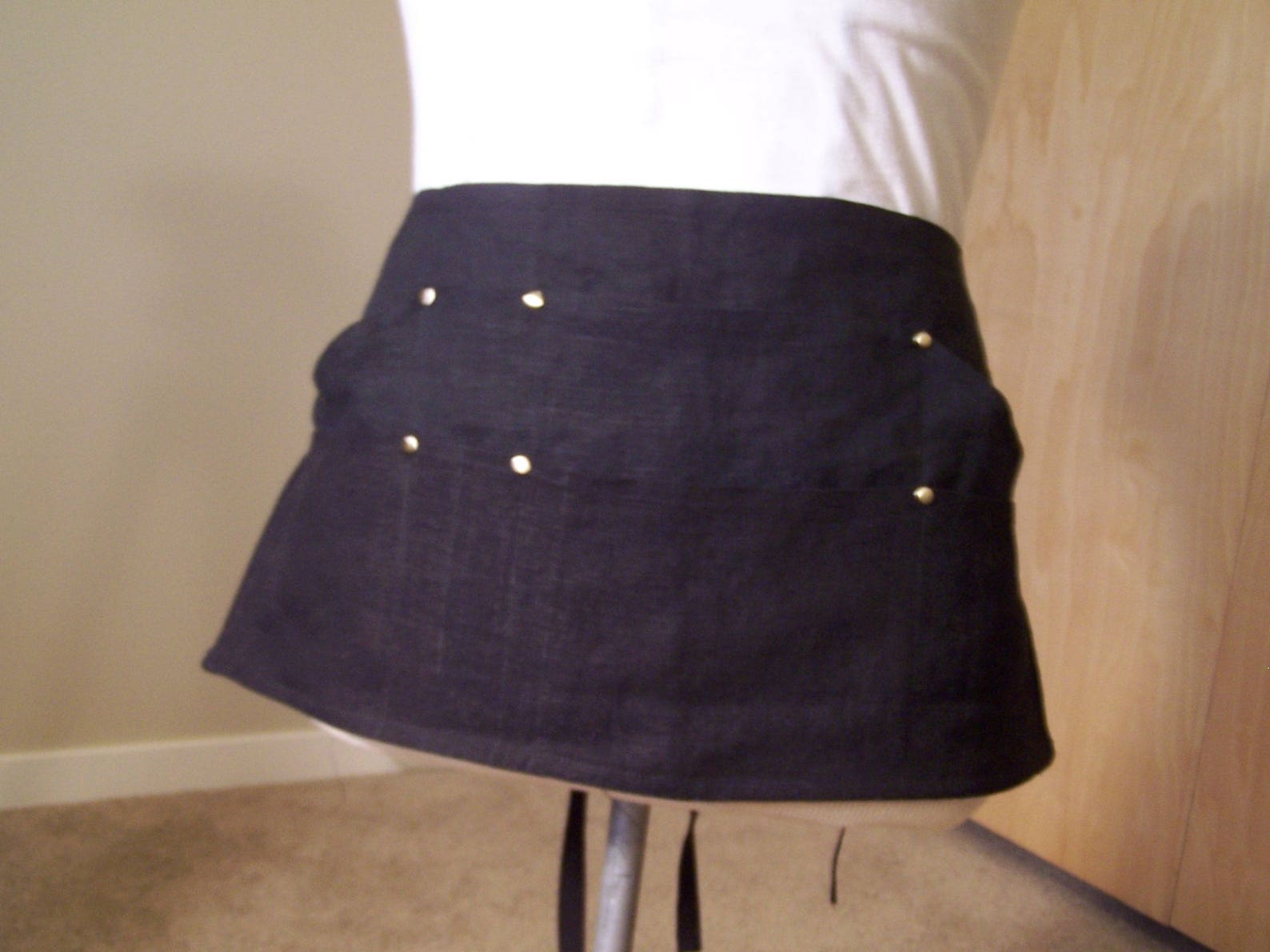 Café Apron, Half Apron, Double Cap Rivets With Grommet Tie Attachment ...