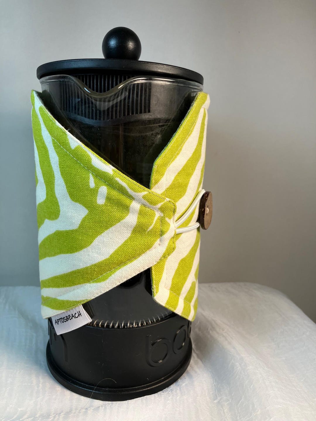 French Press Cozy, Lime Green Zebra Stripe: Bodum 4-cup Coffee Press ...