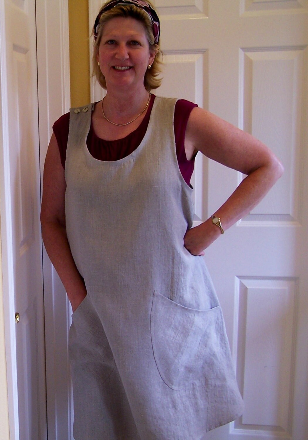 Linen Cross Back Apron Women's Full Cover Up - Etsy
