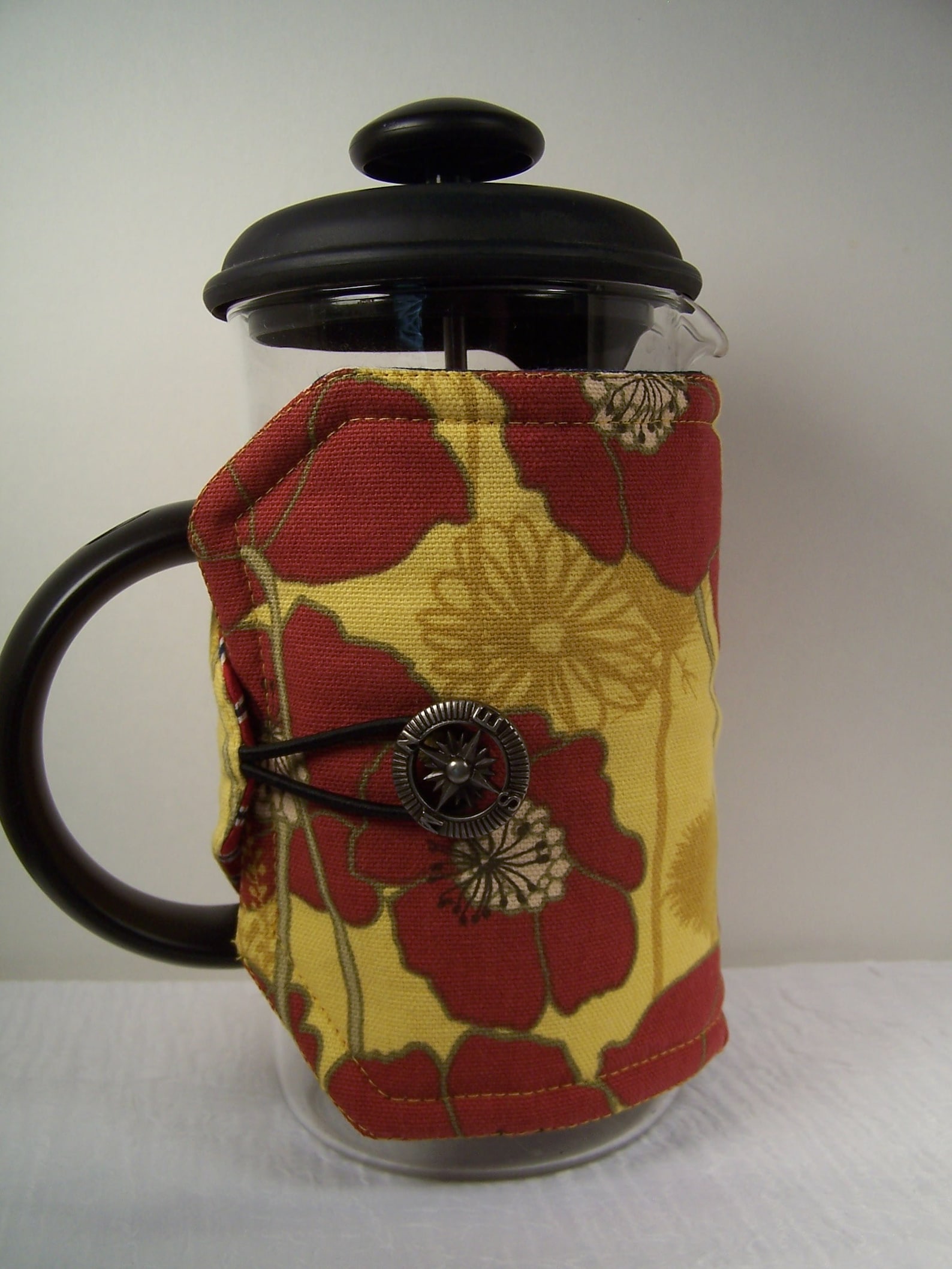 French Press Cozie. Insulated Coffee Pot Cozy Red Poppies | Etsy