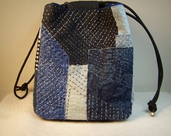 Upcycled Denim: Japanese Rice Pouch, Komebukuro, Project Bag, Catch All ...