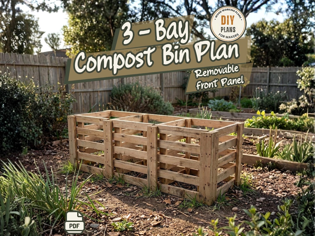 3-bay Compost Bin Plans | 3 Bin System for Hot Composting | Large ...