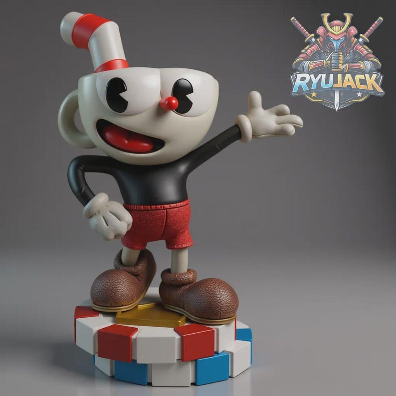 Cuphead and Mugman STL Figure | 3D Printable Cartoon Statue | Non ...