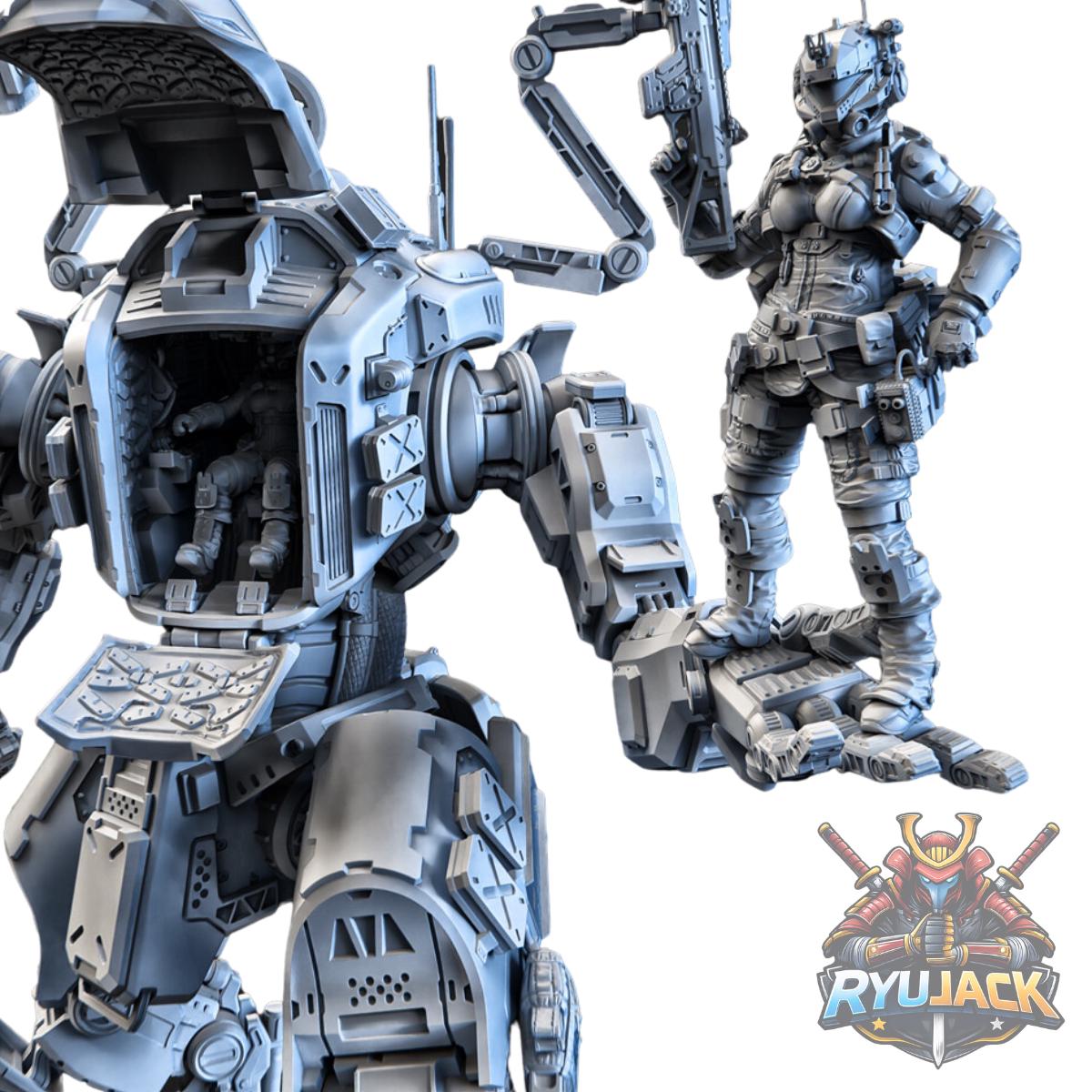 Giant Sci-fi Battle Mech STL | Futuristic Walker Robot Statue ...