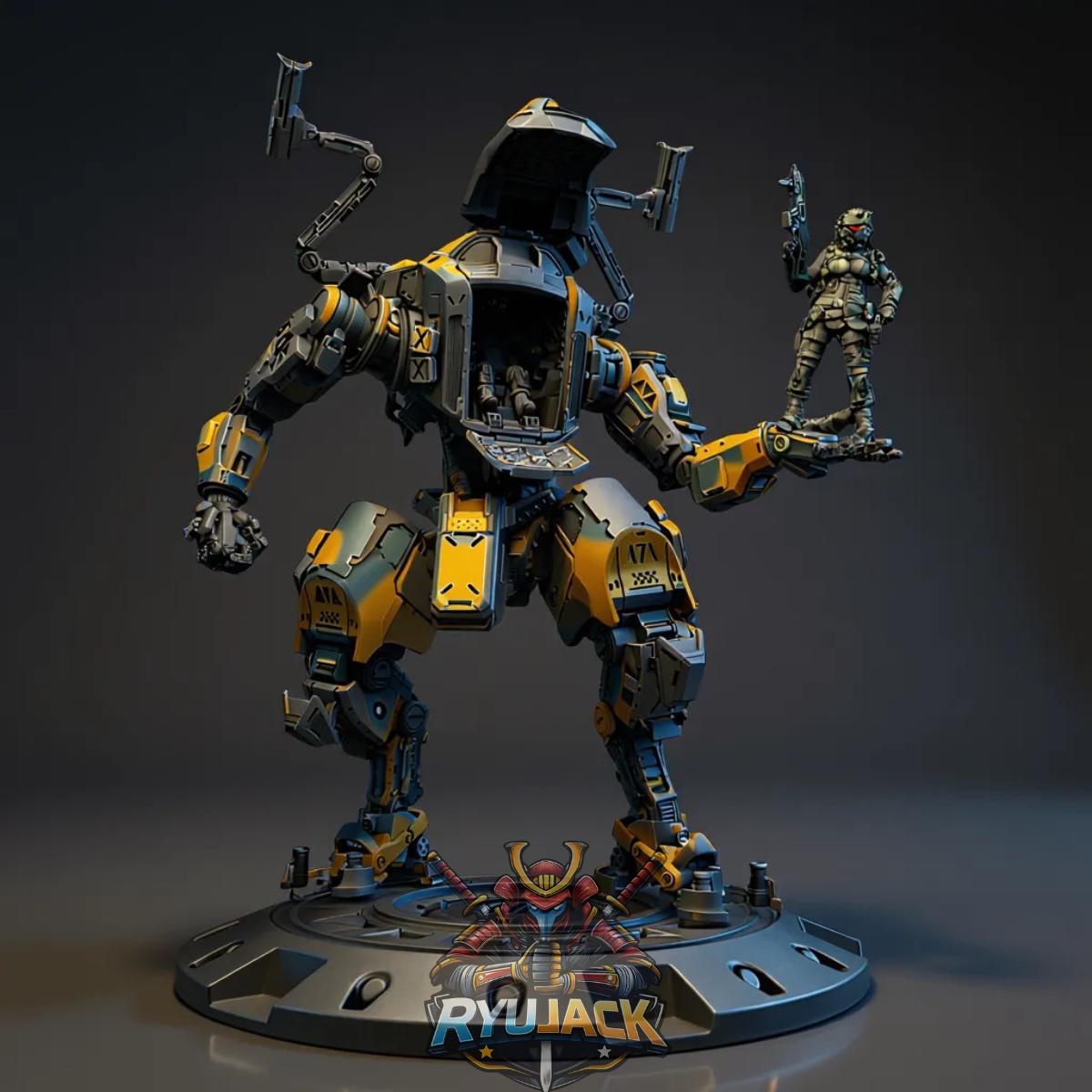 Giant Sci-fi Battle Mech STL | Futuristic Walker Robot Statue ...