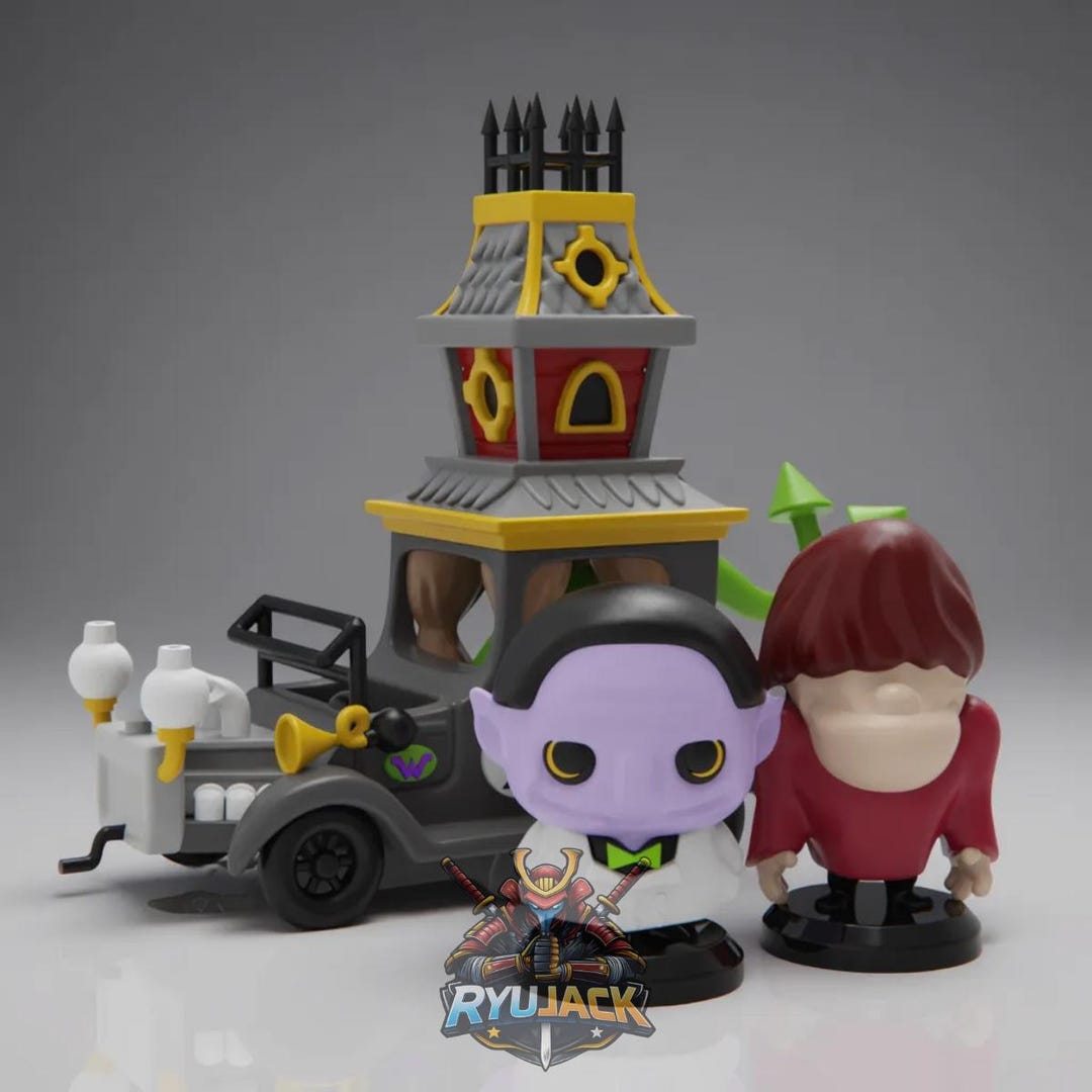 Creepy Twin Racers & Haunted Race Car STL | Cartoon Villain 3D Print ...