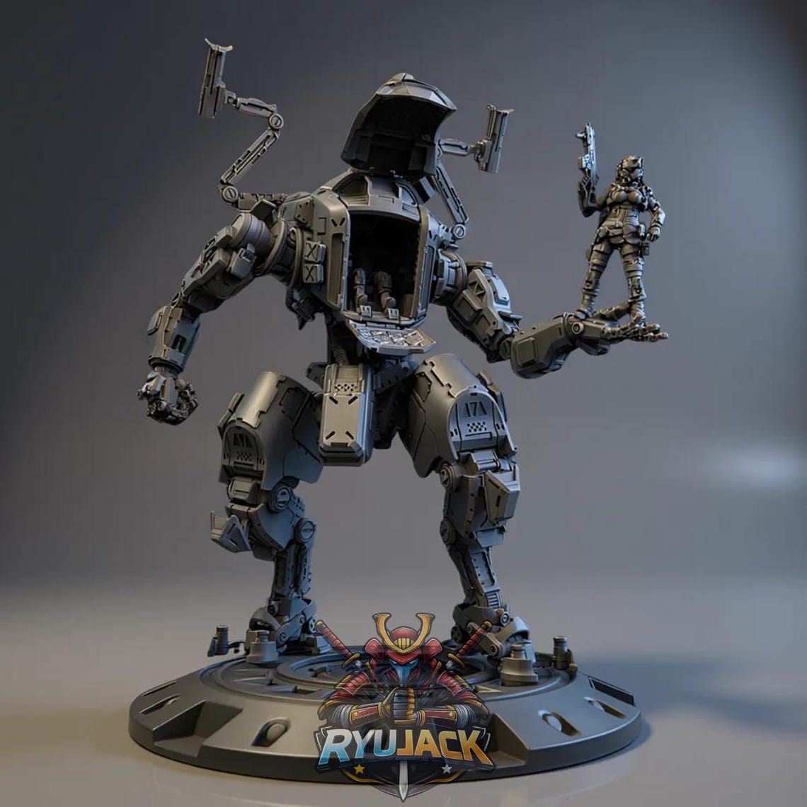 Giant Sci-fi Battle Mech STL | Futuristic Walker Robot Statue ...