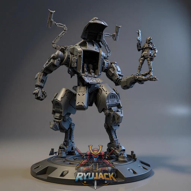 Giant Sci-fi Battle Mech STL | Futuristic Walker Robot Statue ...