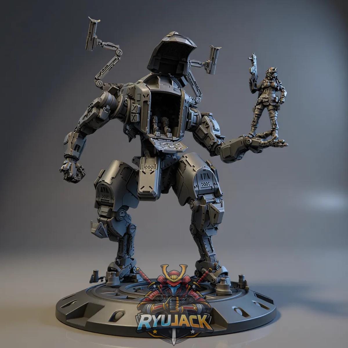 Giant Sci-fi Battle Mech STL | Futuristic Walker Robot Statue ...
