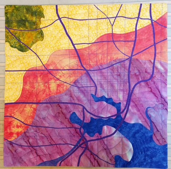 Quilted Topographic Map of Baltimore Maryland | Etsy