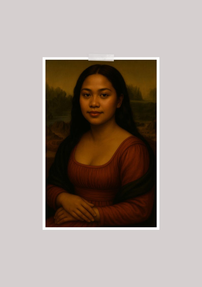Filipino Model – Mona Lisa Woman Portrait – Renaissance Vintage Wall ...