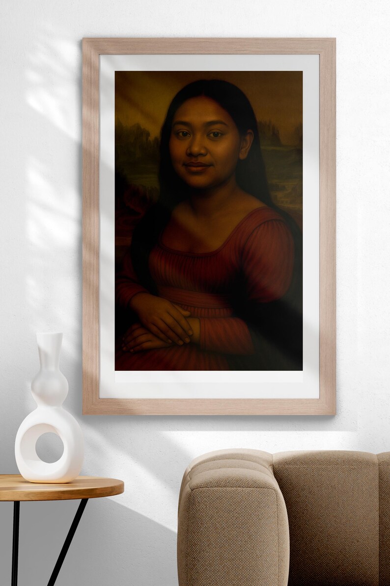 Myanmar Model – Mona Lisa Woman Portrait – Renaissance Vintage Wall Art ...