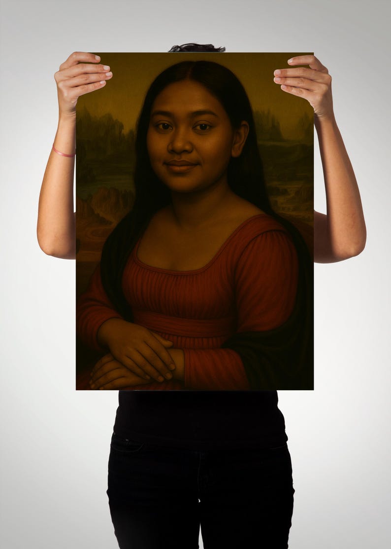 Myanmar Model – Mona Lisa Woman Portrait – Renaissance Vintage Wall Art ...