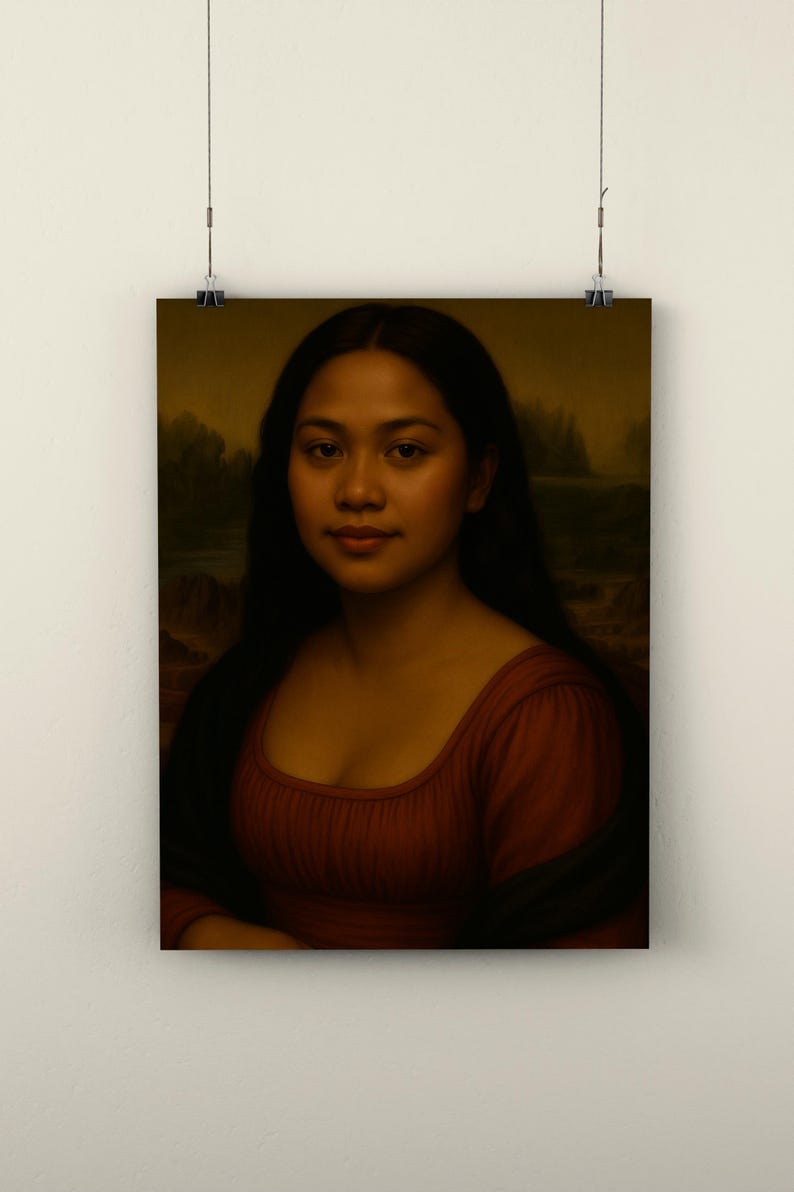 Filipino Model – Mona Lisa Woman Portrait – Renaissance Vintage Wall ...