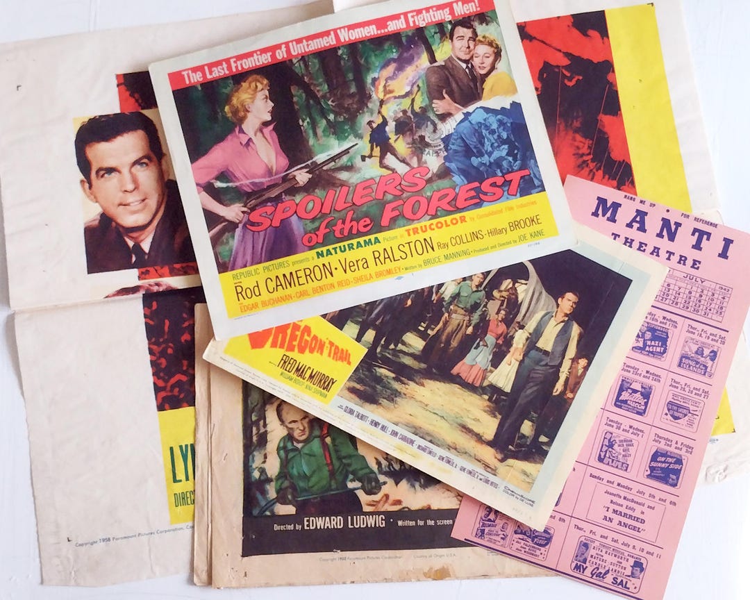 Lot of 4 Old Movie Posters Collectible Poster Art Retro Design Forest ...
