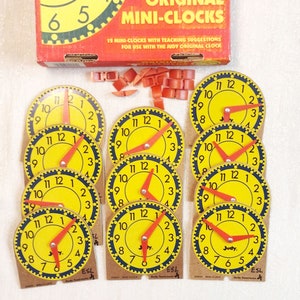 Vintage Judy Instructo Original Toy Mini-clocks, 11 Learning Tools ...