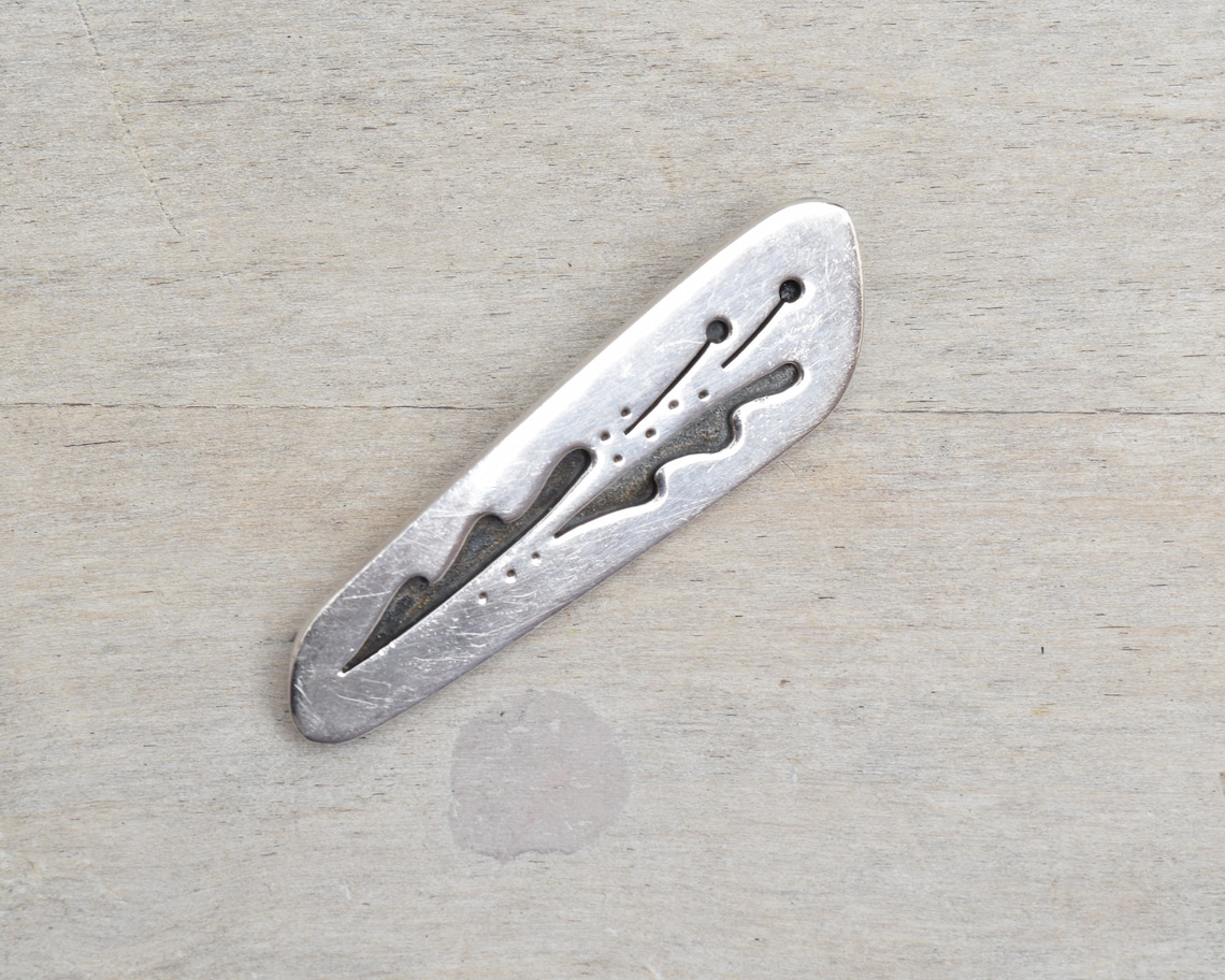 Artisan Sterling Silver Brooch Modern Design 2 - Etsy