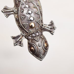 Antique Sterling Silver Lizard Brooch, Artisan Made With Lovely Detail ...