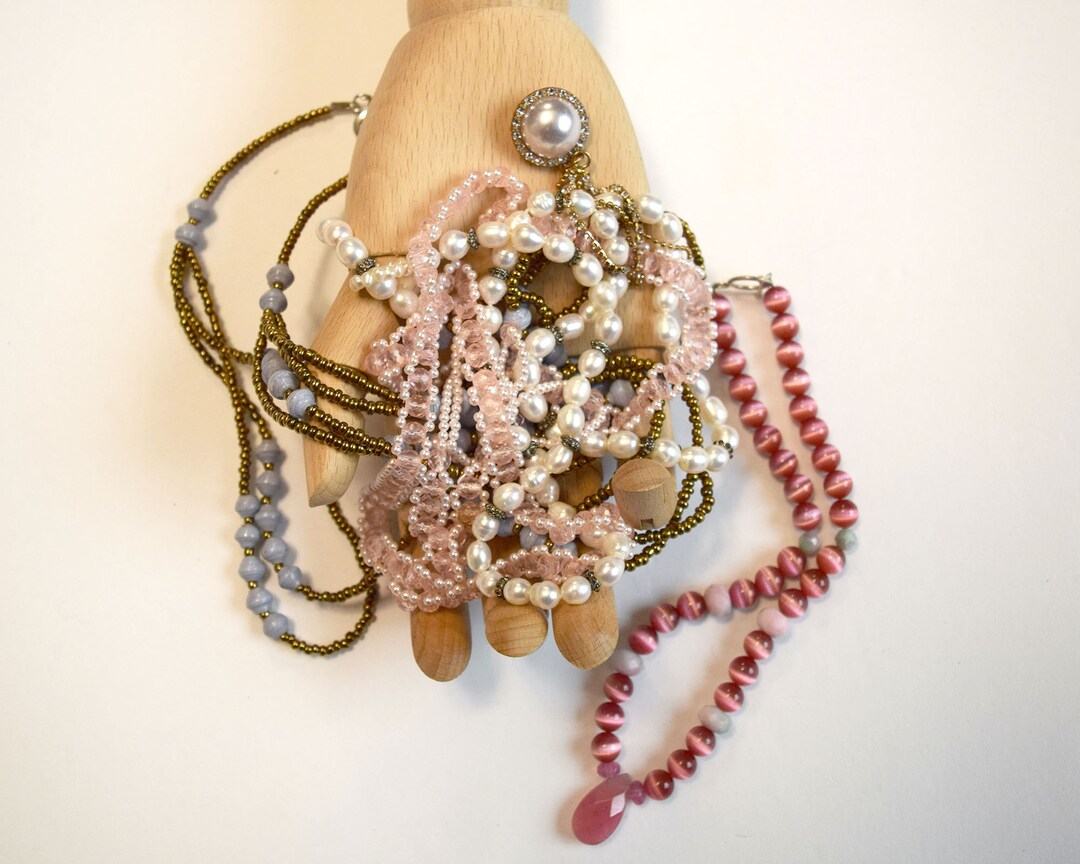 Lot of Vintage Beaded Necklace and Brooch, Teng Yue Necklace - Etsy