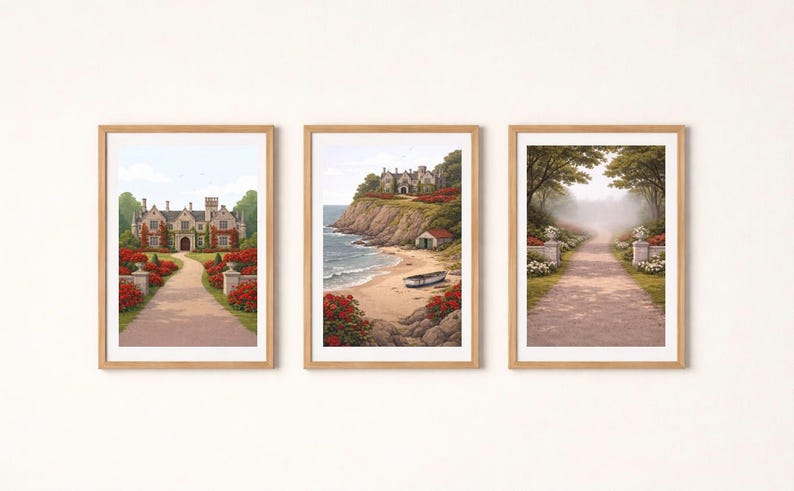 Rebecca Manderley Wall Art Set | Classic Literary Prints | Gothic Manor ...